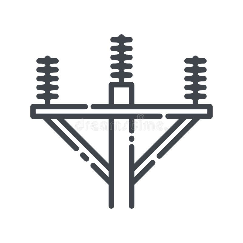 Vector Barrel Pylon Line Icon Isolated on Transparent Background. Stock ...
