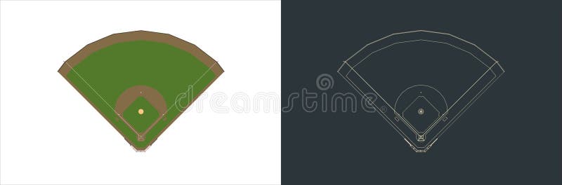 Baseball Field Blueprint Stock Illustrations – 17 Baseball Field ...