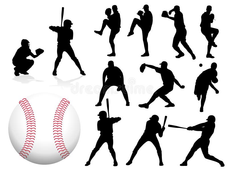 Baseball Silhouettes stock vector. Illustration of athletics - 2743886