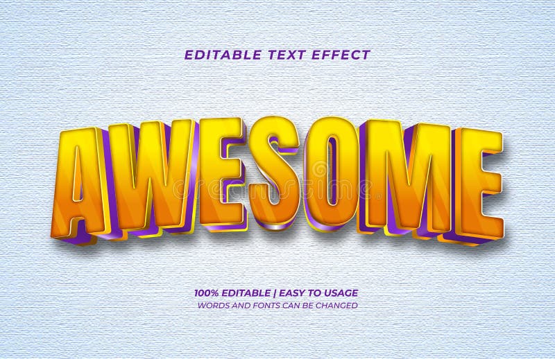 Awesome Text Effects with Artistic 3d Style Stock Vector - Illustration ...