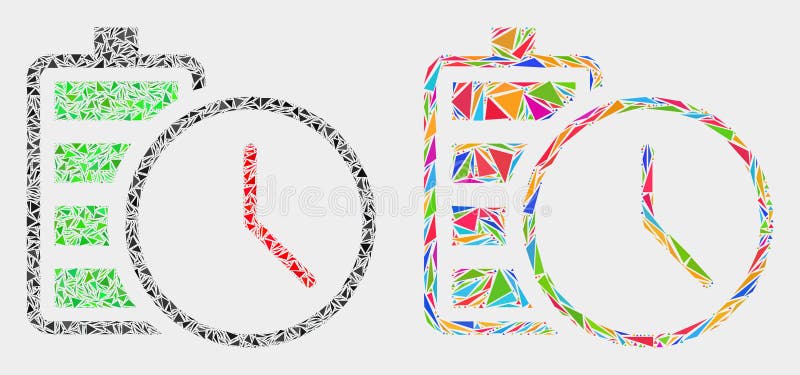 Vector Battery Charge Time Mosaic Icon of Triangles Stock Vector ...