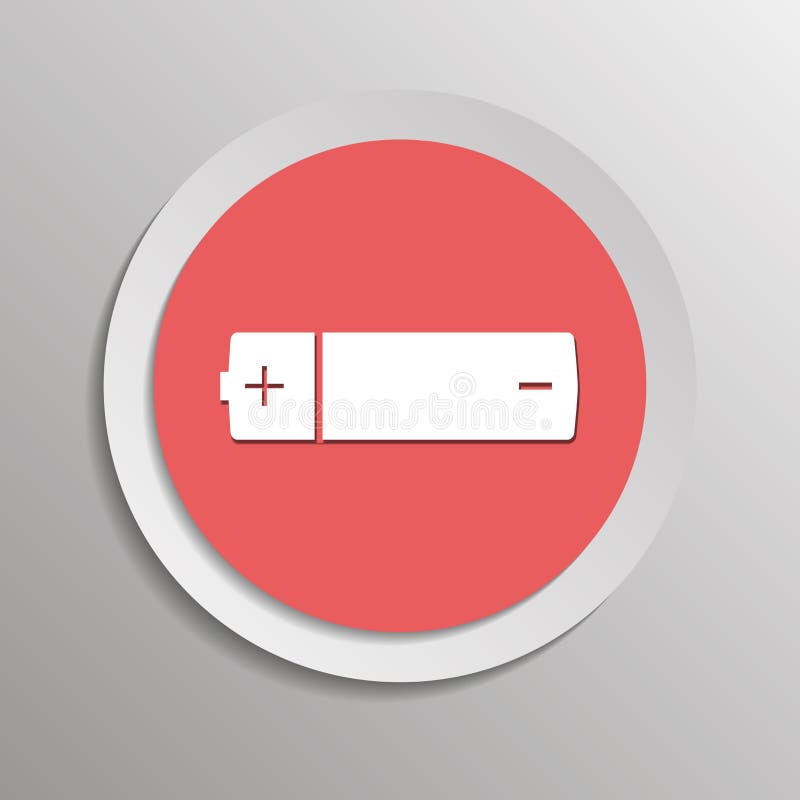 Vector Battery Icon. Vector Illustration on a Sticker with Shadow ...