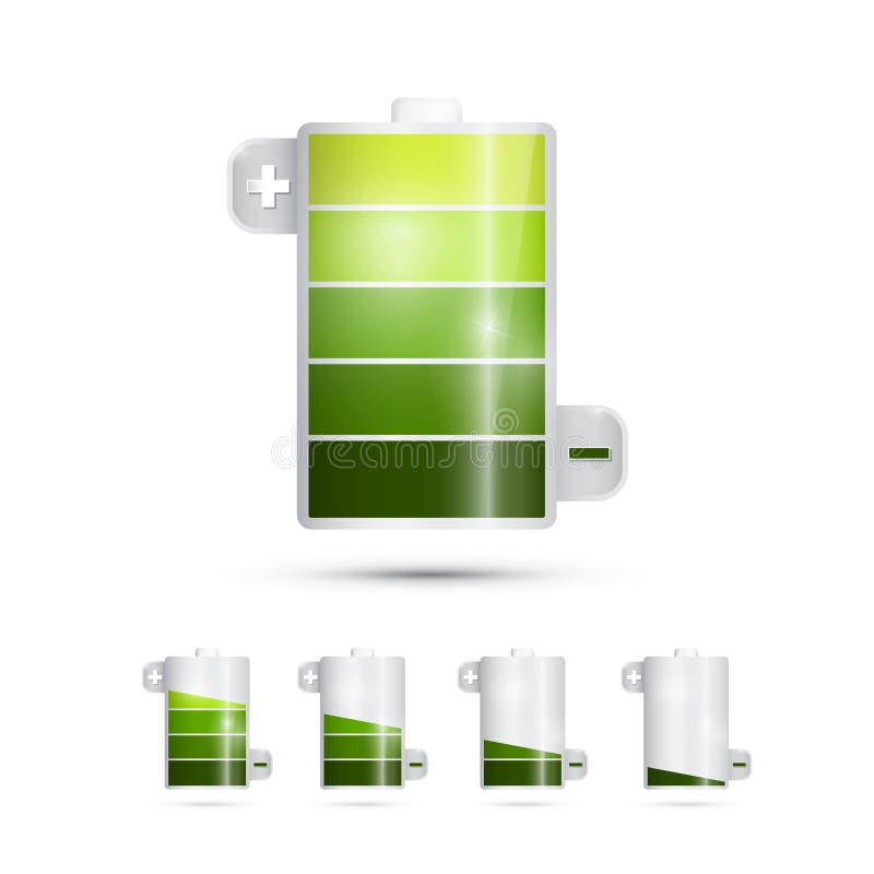 Vector Battery Life Symbols Stock Vector - Illustration of fuel, glossy ...