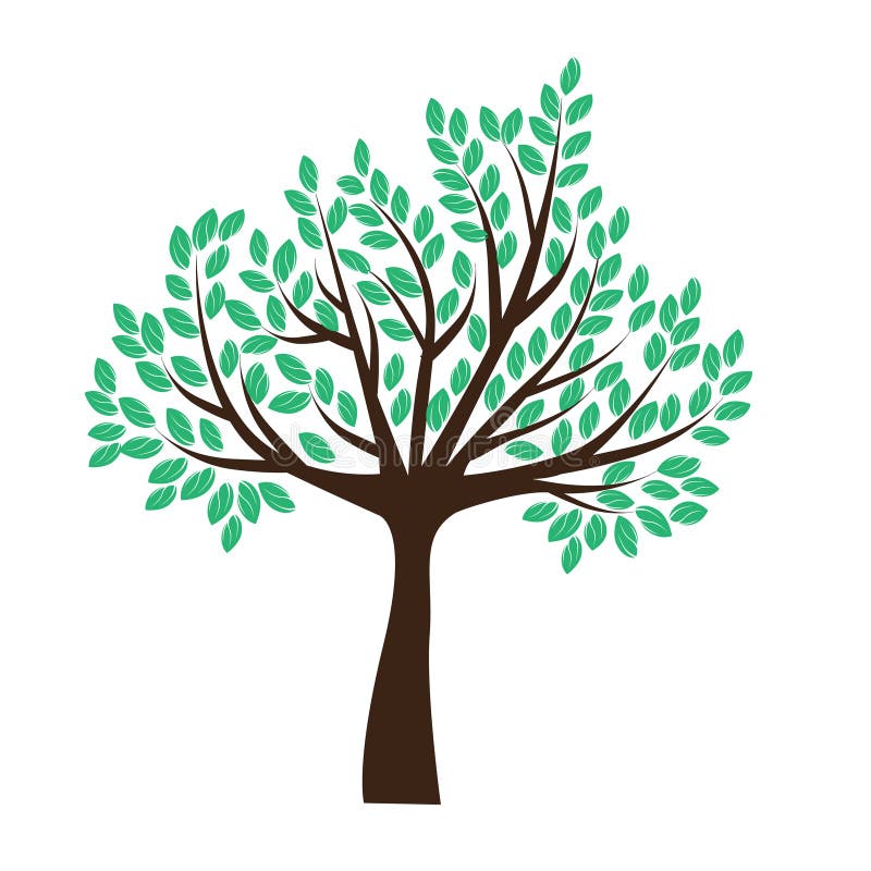 Vektor-Baum-Illustration vektor abbildung. Illustration von botanik ...