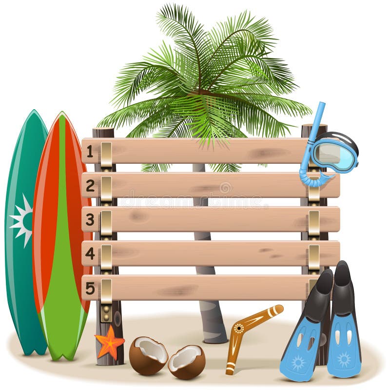 Vector Beach Rating Scoreboard Stock Vector - Illustration of game ...