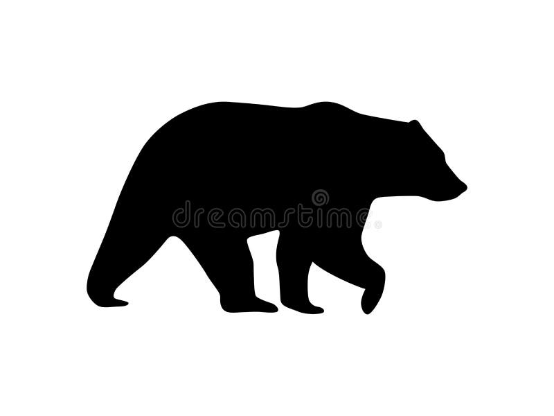 Vector Bear Icon Silhouette Isolated on White Stock Vector ...