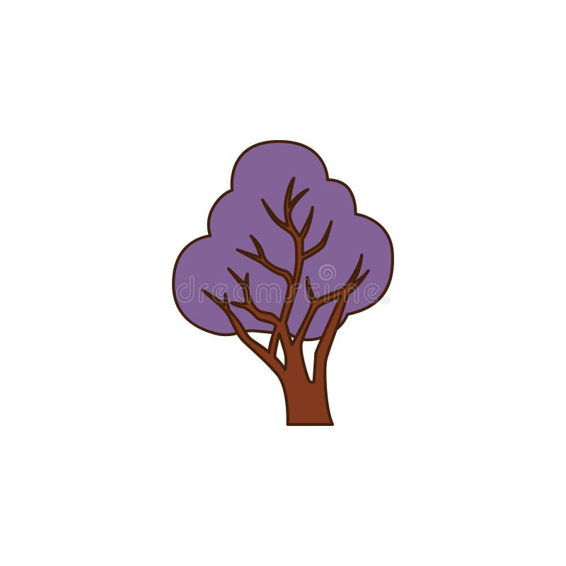 Vector Beautiful Blooming Jacaranda Tree Icon. Vector Big Tree with ...