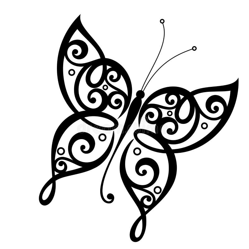 Ornate Scroll Butterfly Stock Illustrations – 3,800 Ornate Scroll ...