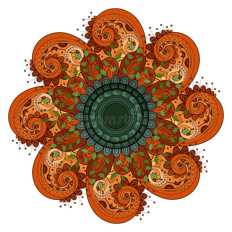 Vector Beautiful Deco Colored Contour Mandala Stock Vector ...