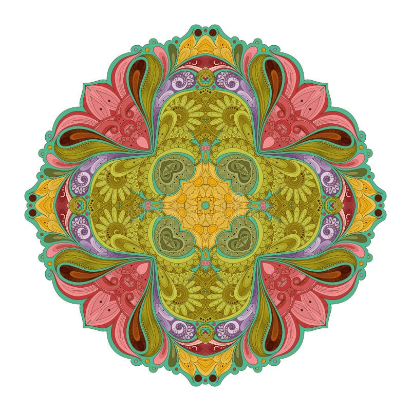 Vector Beautiful Deco Colored Contour Square Stock Vector ...