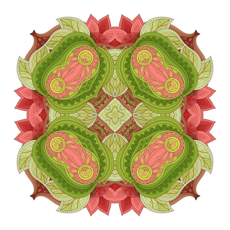 Vector Beautiful Deco Colored Contour Square Stock Vector ...