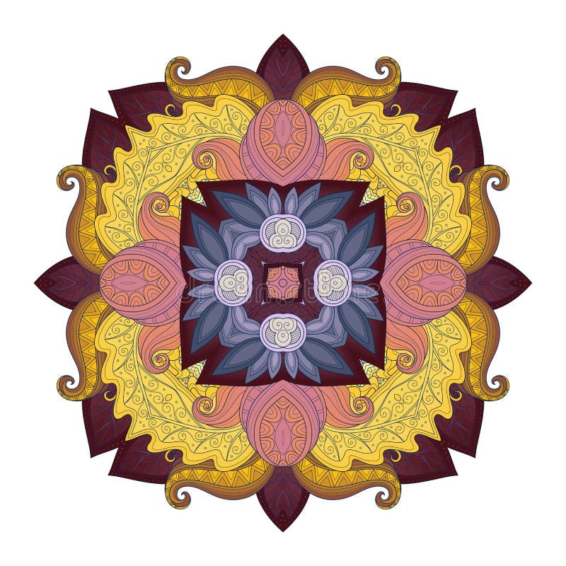 Vector Beautiful Deco Colored Contour Square Stock Vector ...