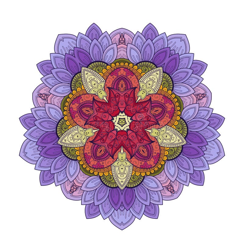 Vector Beautiful Deco Colored Contour Star, Patterned Design Element ...