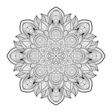 Mandala Contour Stock Illustrations – 30,090 Mandala Contour Stock ...