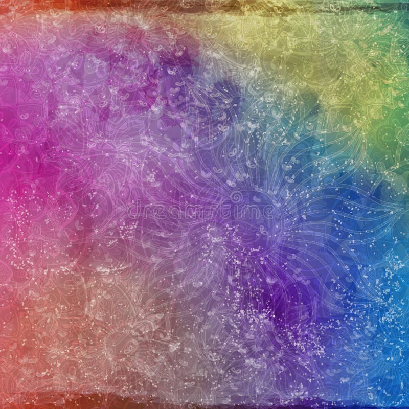 Vector Beautiful Fantasy Pattern with Old Scratched Texture and Spots ...