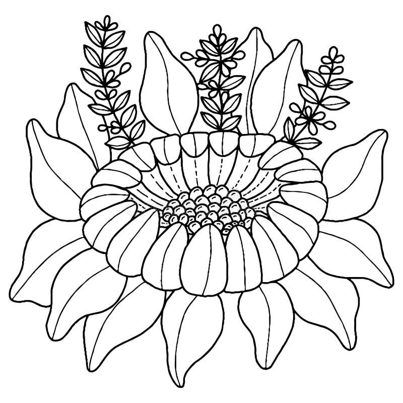 Vector Beautiful Flower for Coloring Book or Page Stock Vector ...