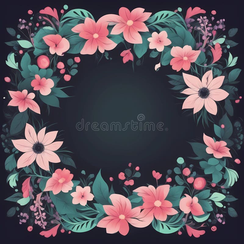 Vector Beautiful Flower Frame Stock Illustration - Illustration of leaf ...