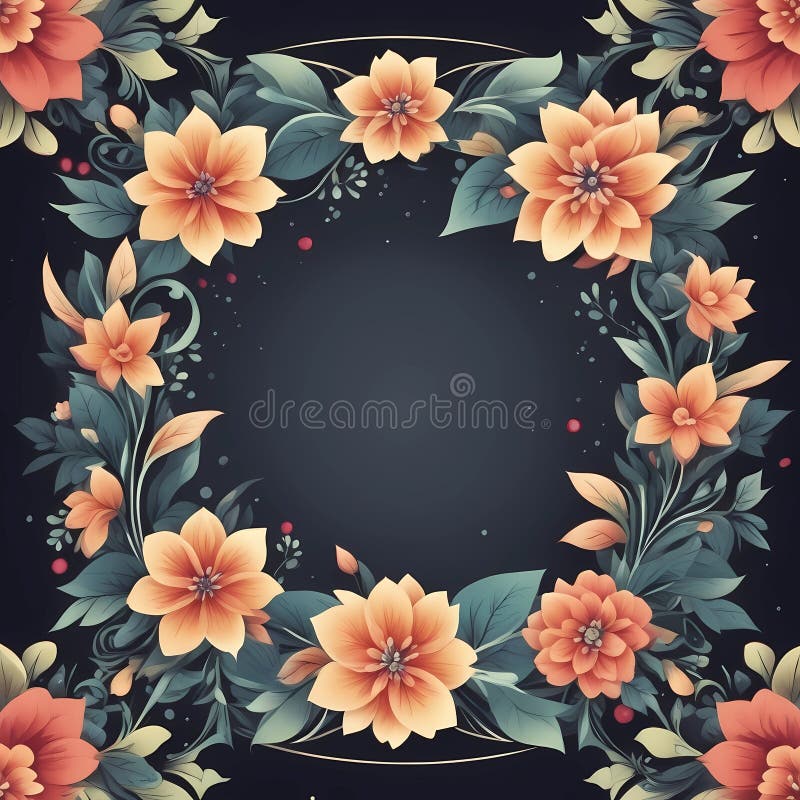 Vector Beautiful Flower Frame Stock Illustration - Illustration of leaf, painting: 296550661