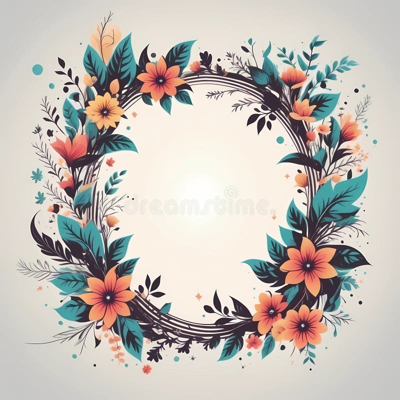 Vector Beautiful Flower Frame Stock Illustration - Illustration of ...