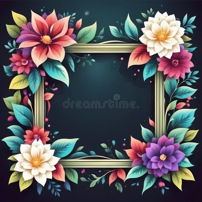 Vector Beautiful Flower Frame Stock Illustration - Illustration of pink ...