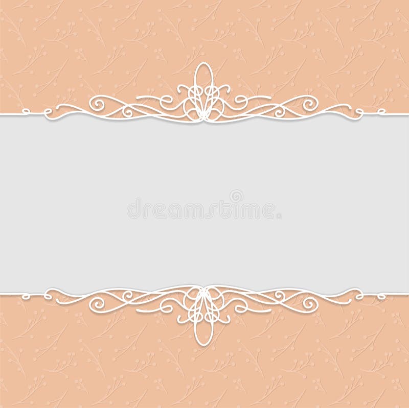 Vector Beautiful Frame in Peach Color for Wedding Invitations, C Stock ...
