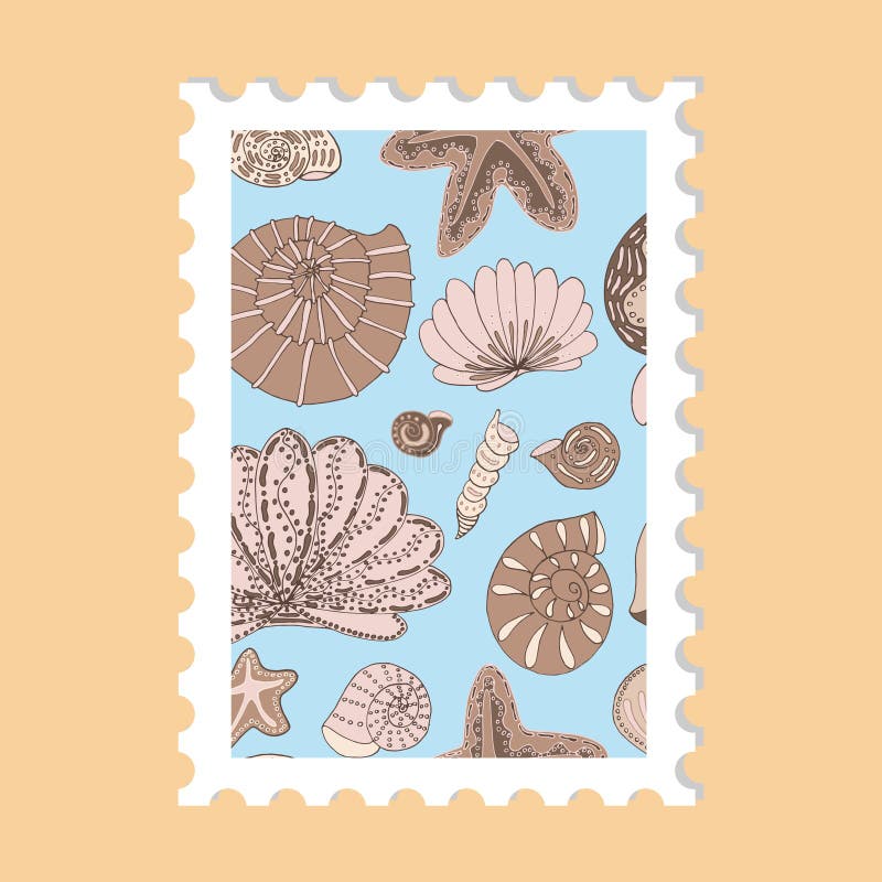 Vector Beautiful Hand Drawn Post Stamp. Modern Vector Isolated Post ...
