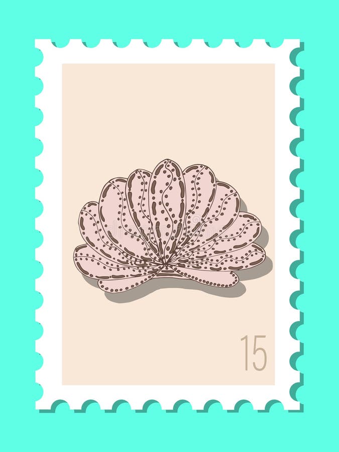 Vector Beautiful Hand Drawn Post Stamp. Modern Vector Isolated Post ...