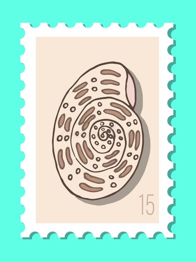 Vector Beautiful Hand Drawn Post Stamp. Modern Vector Isolated Post ...