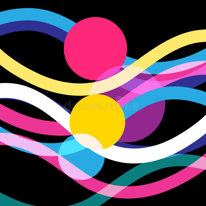 Vector Beautiful Linear Color Waves Stock Illustration - Illustration ...