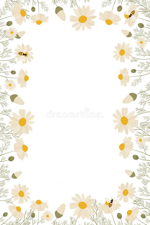 Vector Beautiful Spring Flower Frame Stock Illustration - Illustration ...