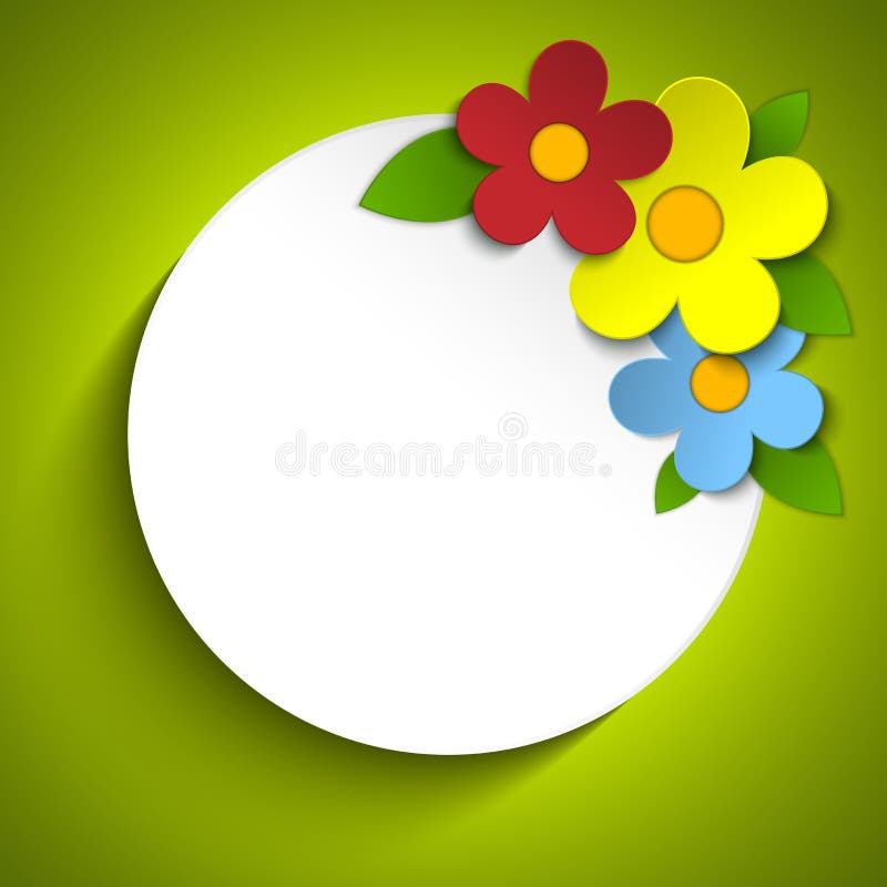 Beautiful Spring Flowers Circle Button Background Stock Vector ...
