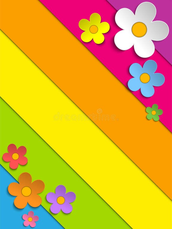 Beautiful Spring Flowers Rainbow Background Stock Vector - Illustration ...