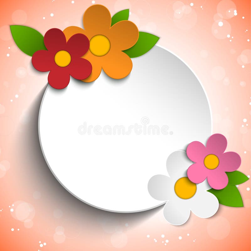 Beautiful Spring Flowers Circle Button Background Stock Vector ...