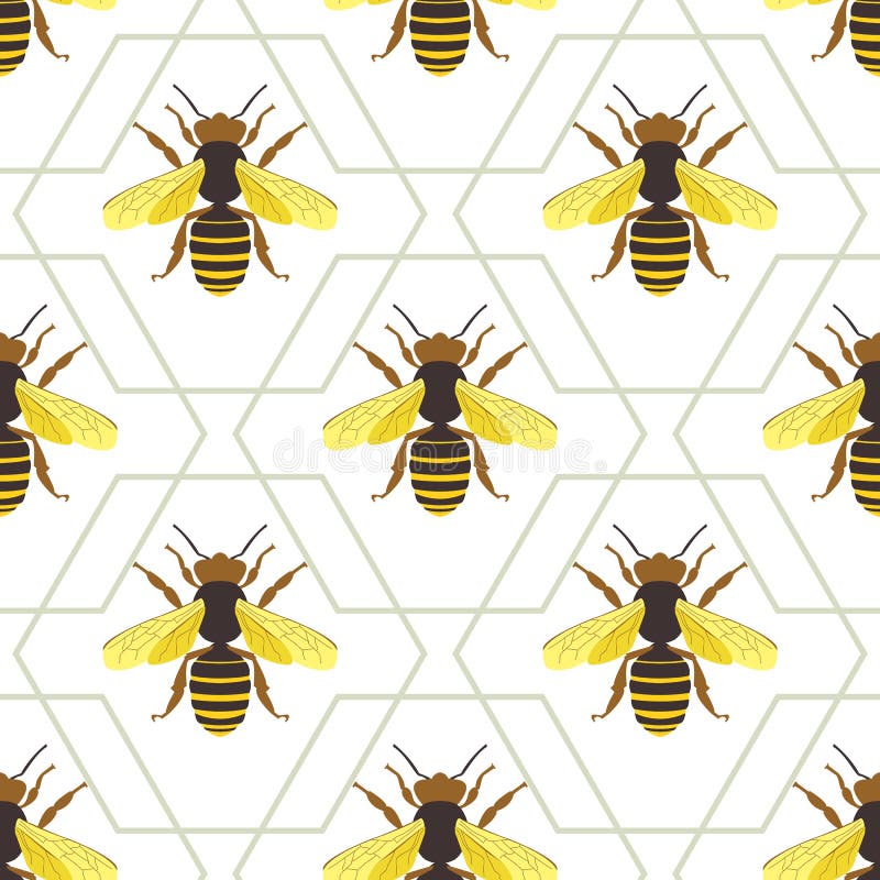 Vector bee background stock vector. Illustration of fabric - 83106092