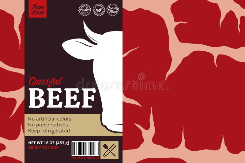 Vector Beef Label Design Concept Stock Vector - Illustration of farming ...