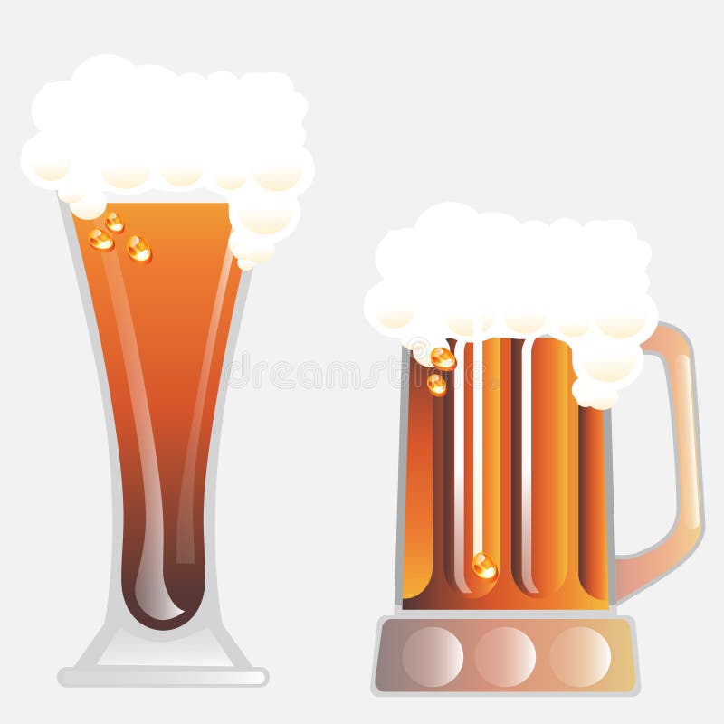 Vector Beer Glass stock illustration. Illustration of malt - 25015765