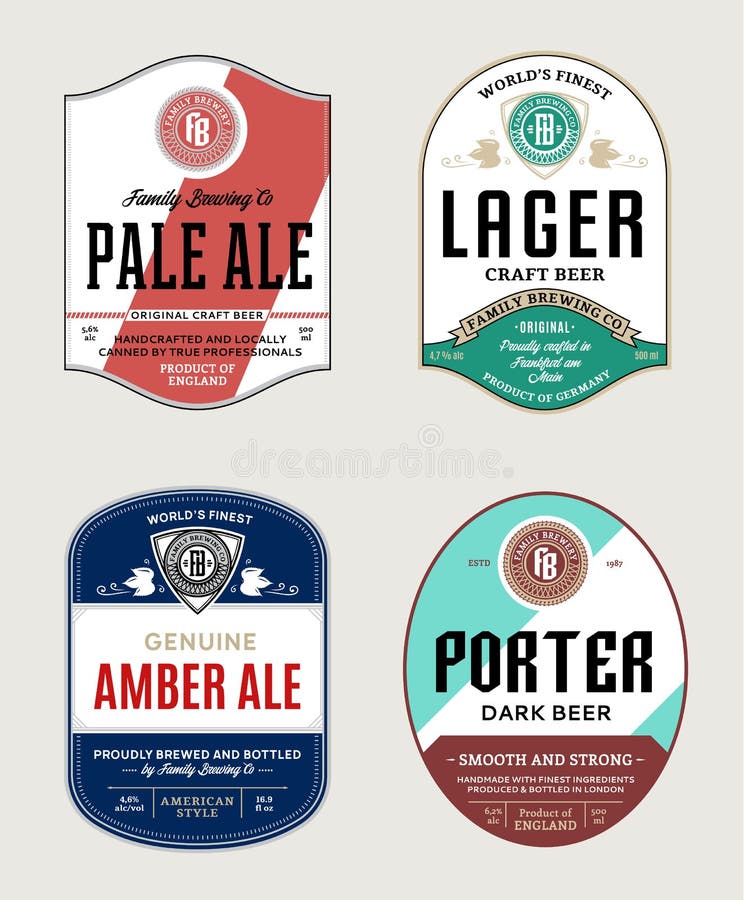 Vector Beer Labels and Design Elements Stock Vector - Illustration of ...