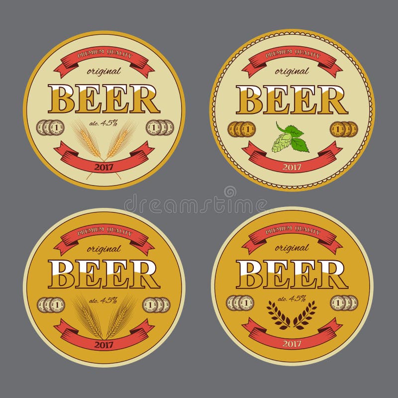 Vector Beer Mat Templates. Set of Round Beer Mats. Stock Vector ...