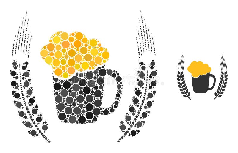 Vector Beer Glass Foam Mosaic of Dots and Scratched Beer Party Stamp ...