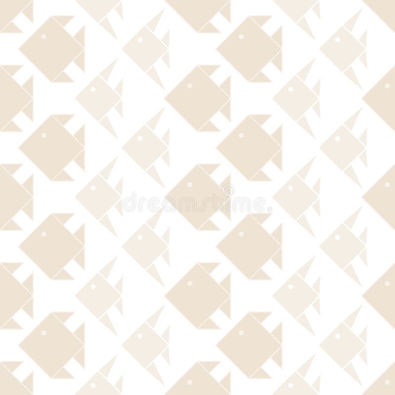 Beige Fish with Floral Ornament Stock Vector - Illustration of ocean ...