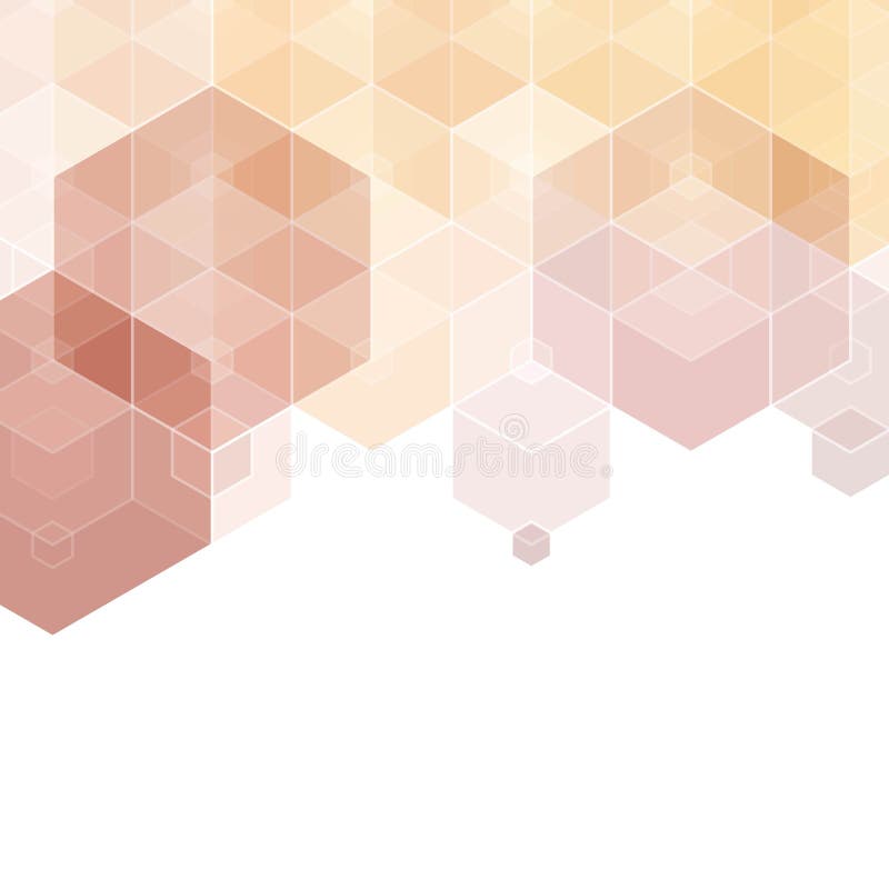 Vector Beige Hexagon Pattern. Geometric Abstract Background with Simple ...