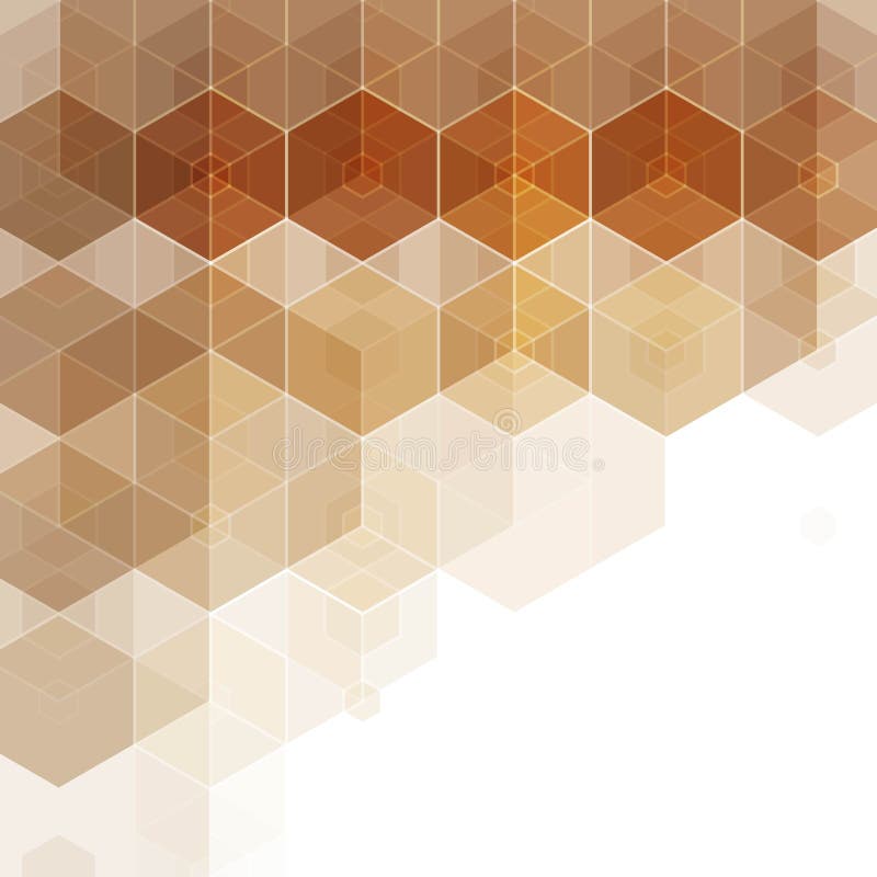 Vector Beige Hexagon Pattern. Geometric Abstract Background with Simple ...