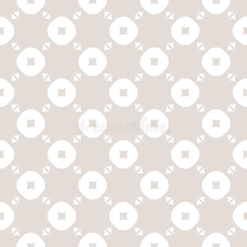 Vector Beige and White Seamless Pattern with Circles, Squares and ...