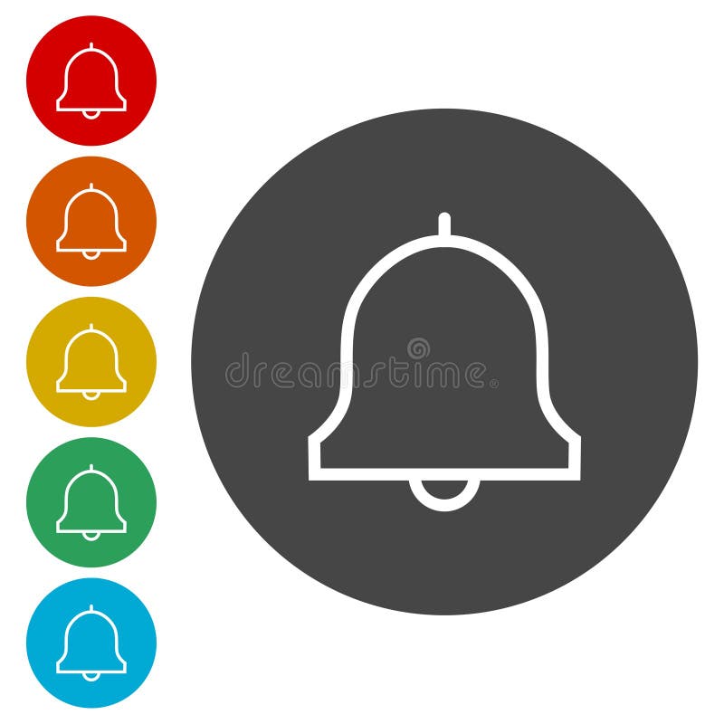 Vector Bell Icon. Flat Design Style Stock Vector - Illustration of ...