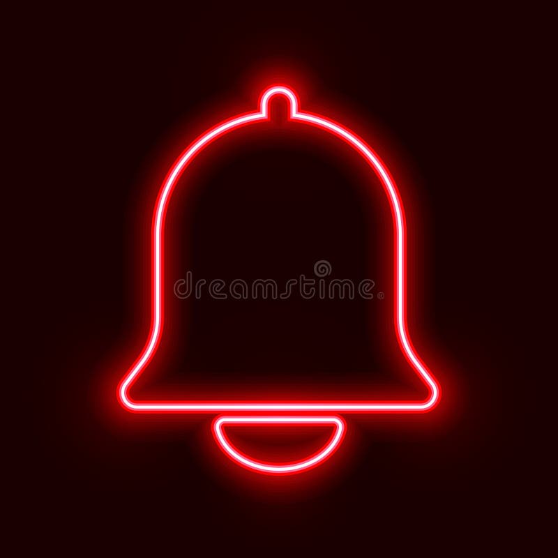 Vector Bell Icon Neon Style Stock Vector - Illustration of modern ...