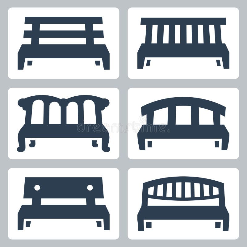 Vector benches icons set stock vector. Illustration of recreational ...