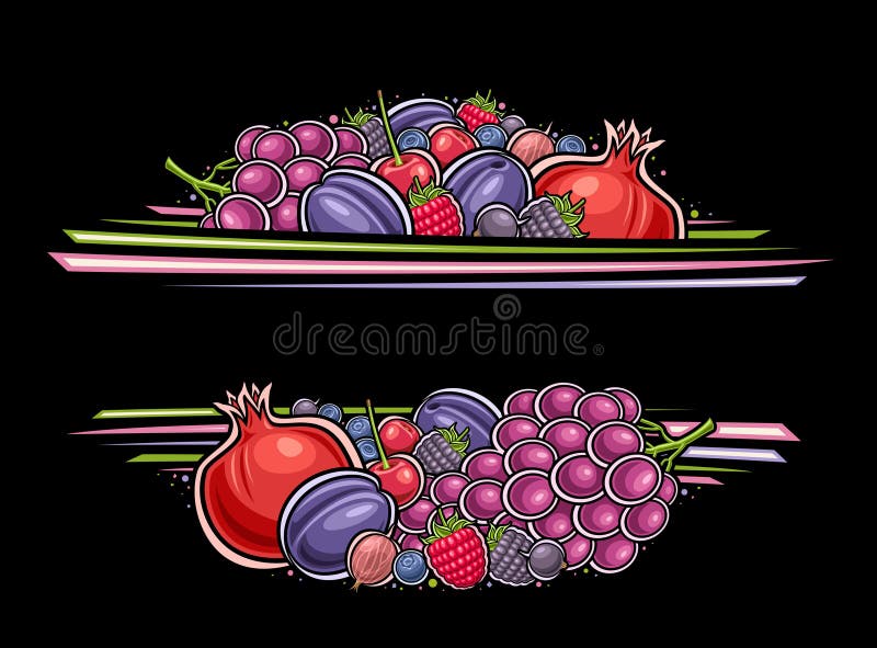 Vector Berry Border stock vector. Illustration of background - 334974770