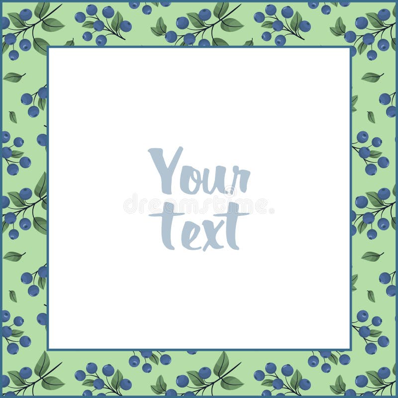 Berry Frame; Square Border with Yellow Forest Berries. Stock Vector ...