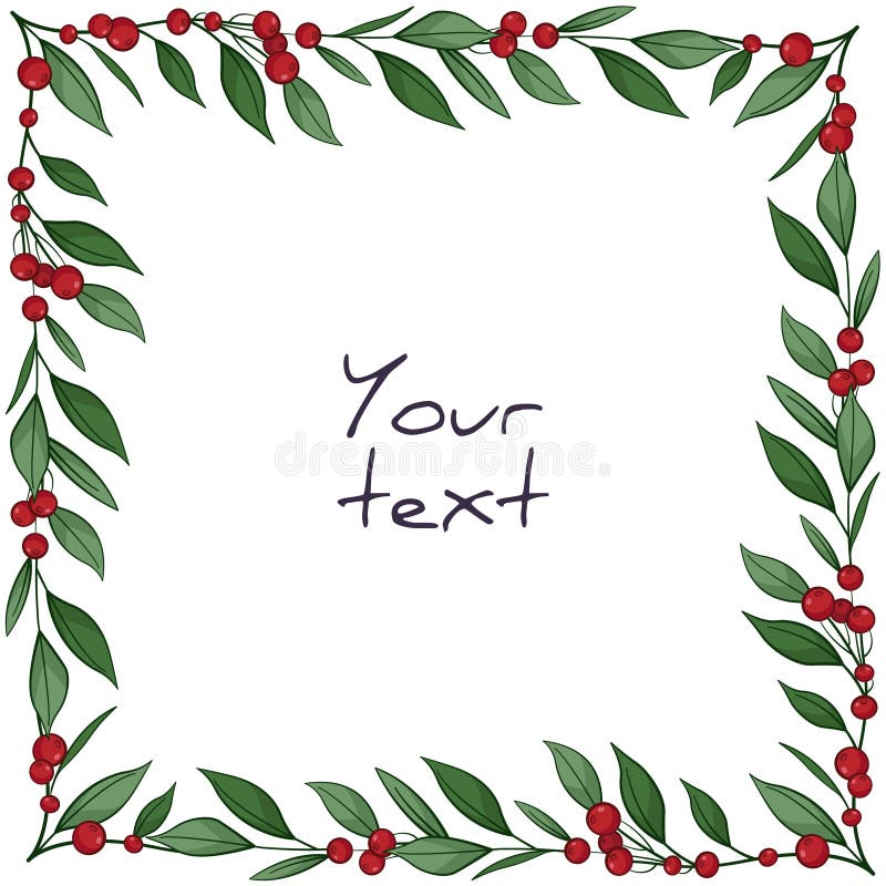 Vector Berry Frame; Square Frame with Cranberries. Stock Vector ...