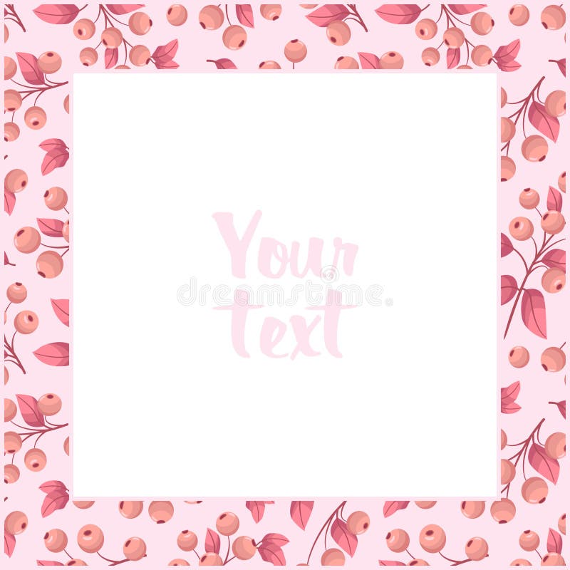Vector Berry Frame; Square Frame with Pink Berries. Stock Vector ...